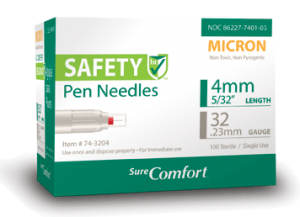 Safety Pen Needle 32g x 4mm - Allison Medical