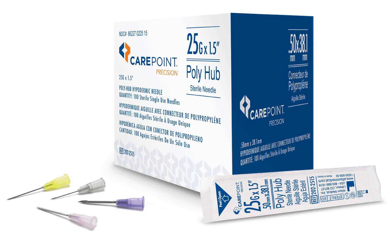 25G x 1-1/2" Poly Hub Needle - Allison Medical