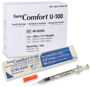 SureComfort Individually Wrapped Insulin Syringes - Allison Medical
